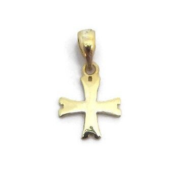 Cross Formee Demi Sarcelled Charm Colgante 14k Oro Amarillo - Etsy España