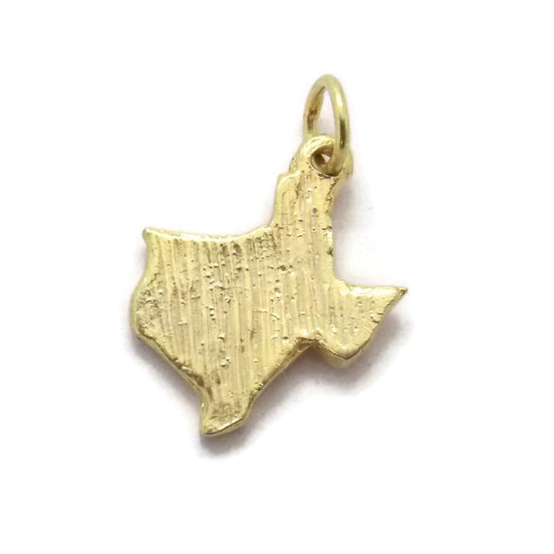 State Map of Texas Pendant Charm. 14k Yellow Gold | Etsy
