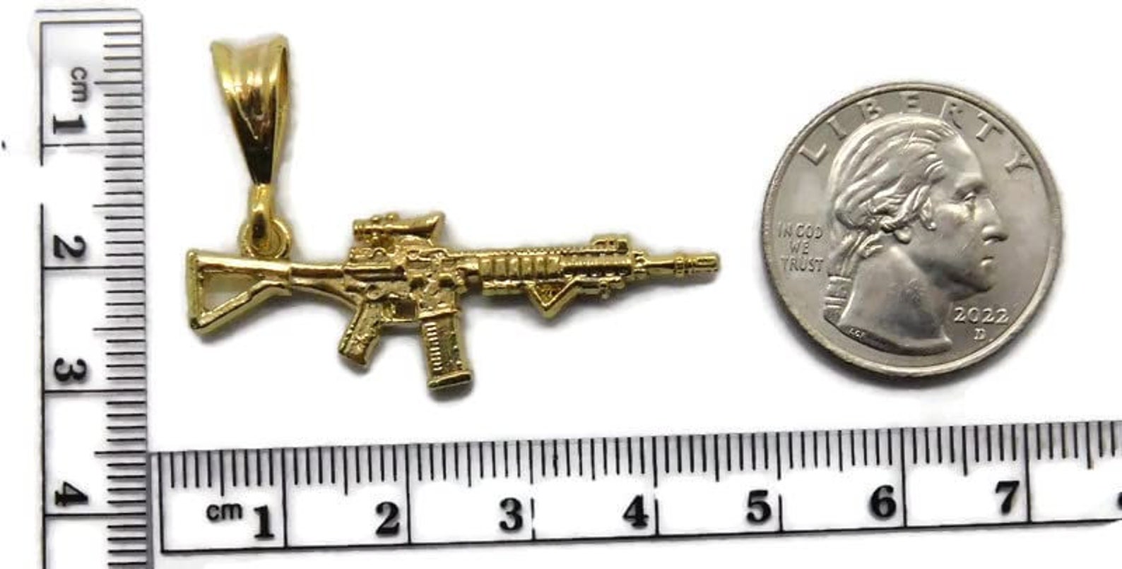 14k Solid Gold Vz-58 Modernized Rifle Charm Pendant - Etsy
