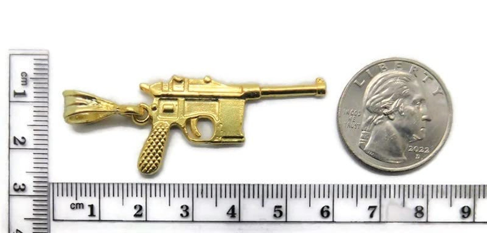 14k Solid Gold Mauser C96 Revolver Charm Pendant. - Etsy