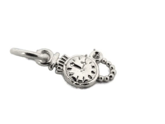 Pocket Watch Charm Pendant .925 Sterling Silver - Etsy