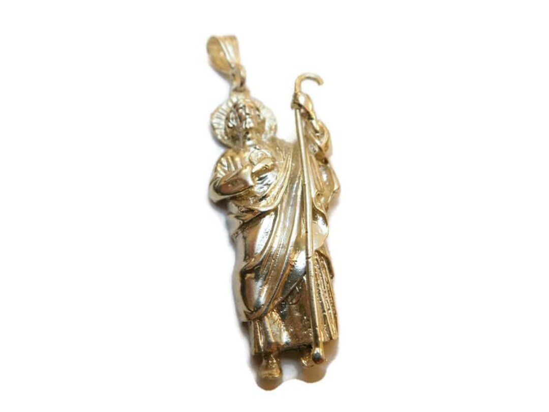 Saint Jude (san Judas Tadeo) Pendant 14k Yellow Gold - Etsy