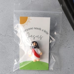 Mini Jesus Figurine With Red Sash, “everyone Needs a Little Jesus” Gift ...