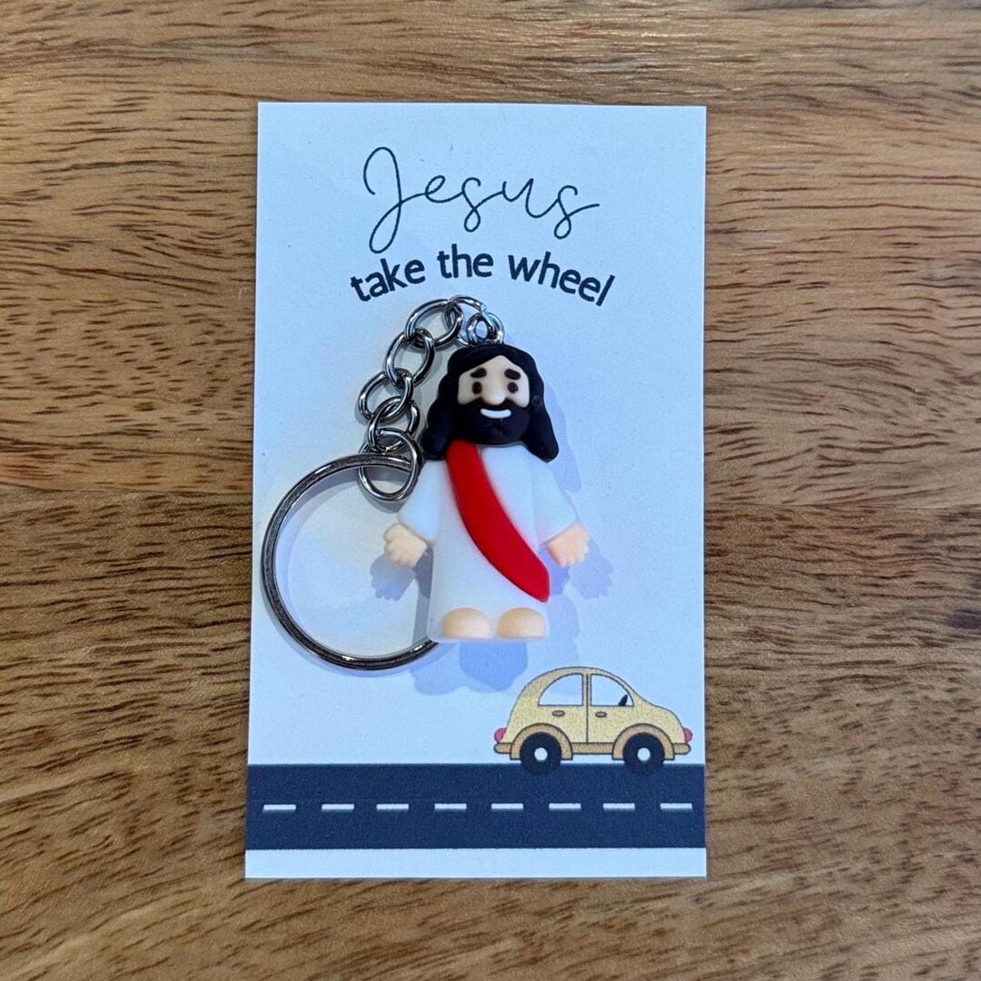 Mini Jesus Take the Wheel Keychain, Religious Gift for Kids, Gift for ...