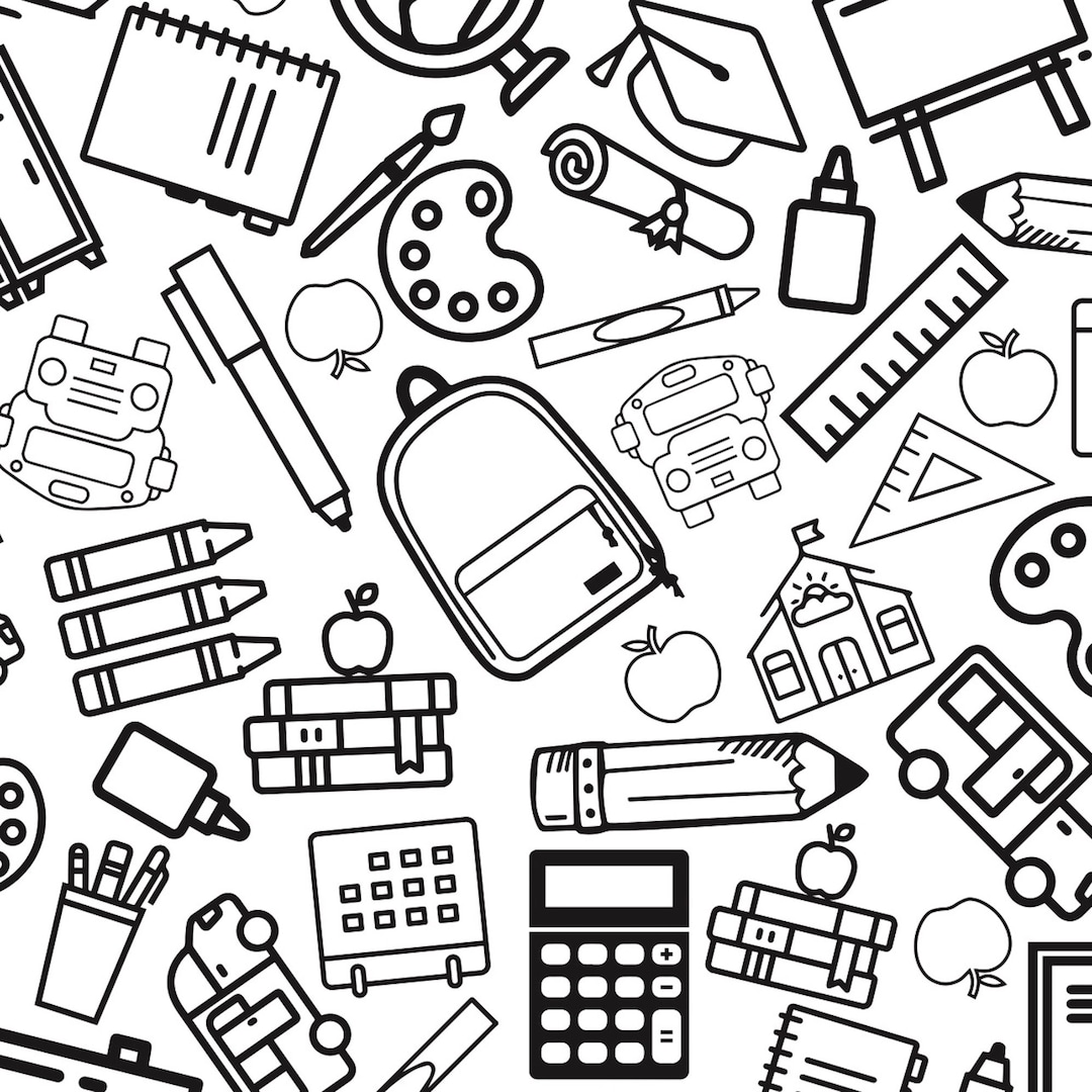 Back to School Printable Large Coloring Poster (digital Download ...