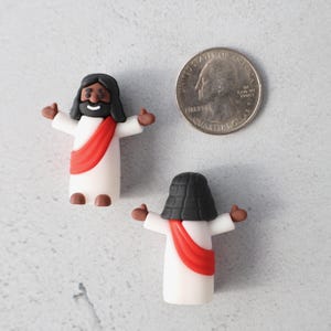 Open Arm Brown Mini Jesus Figurine W/red Sash, “everyone Needs a Little ...