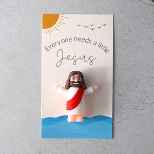Open Arm Small Jesus Figurine W/red Sash, “everyone Needs a Little ...