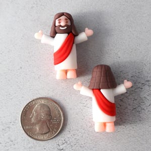 Open Arm Small Jesus Figurine W/red Sash, “everyone Needs a Little ...