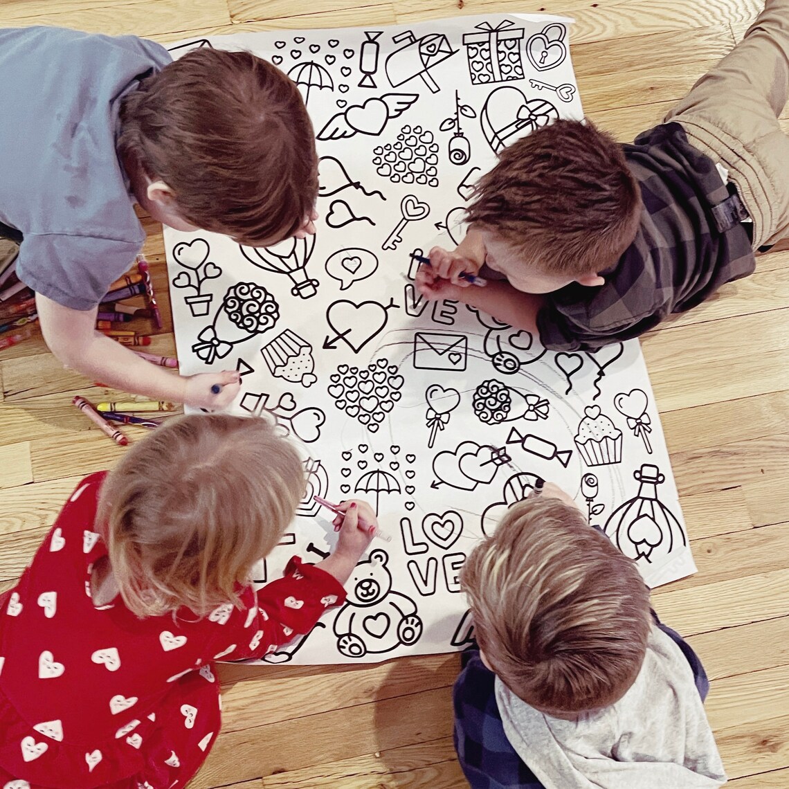 Valentine Printable Large Coloring Page Poster (digital Download) for ...