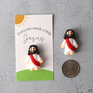Mini Jesus Figurine With Red Sash, “everyone Needs a Little Jesus” Gift ...