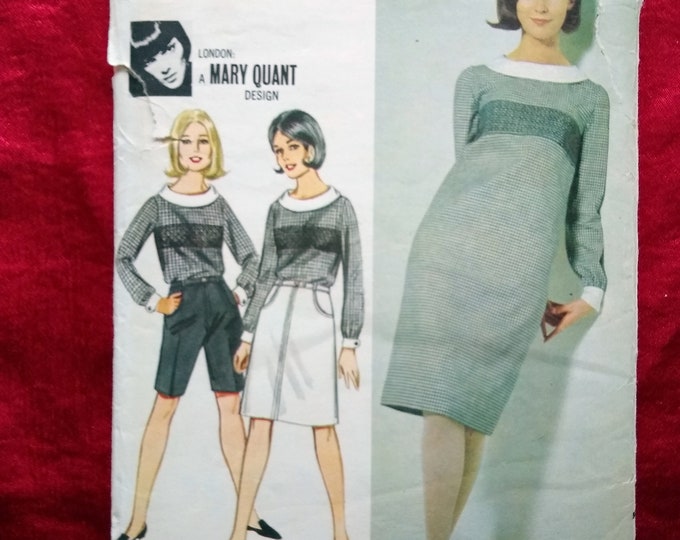 RARE Butterick 3505 1960s Mary Quant Mod Carnaby Dress Shorts, Skirt ...