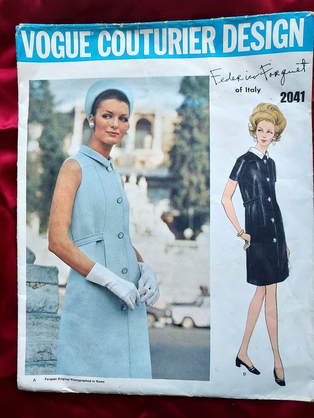 Vogue 2041 1960s Jackie Couturier Design Dress Pattern Size 10 B 32.5 ...