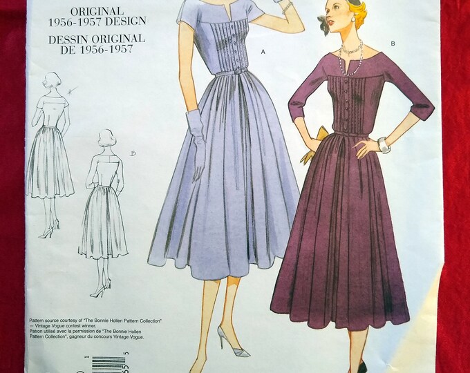 Vogue V1044 1044 Reproduction 1950s Dress Pattern Sizes 6-8-10 UNCUT - Etsy