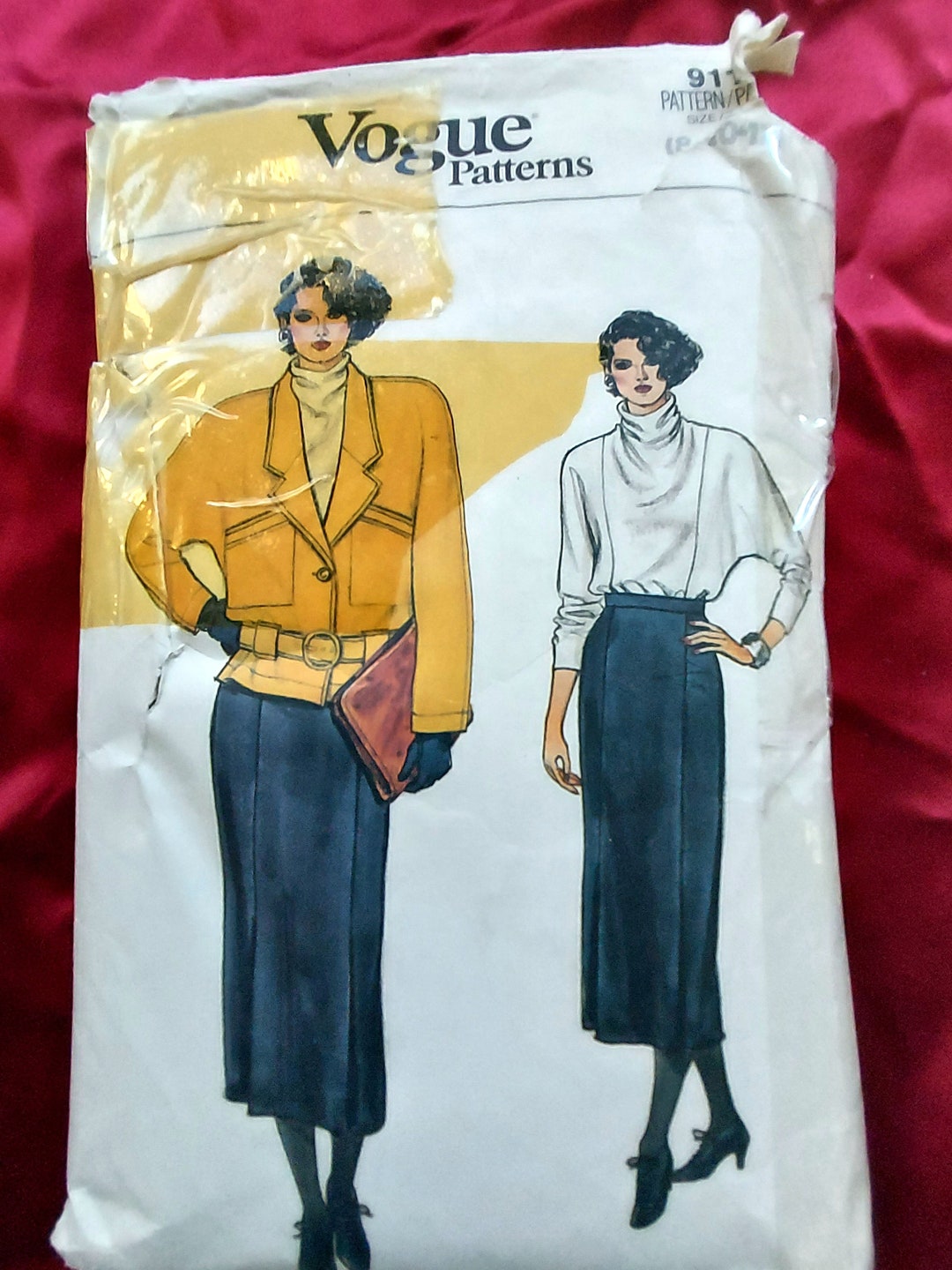 Vogue 9117 1980s Classic Pattern for Jacket, Midi Skirt and Blouse Size ...