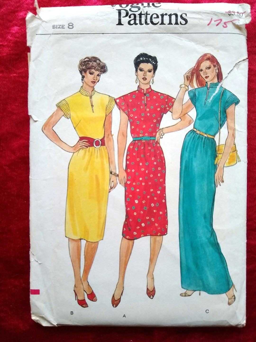 RARE Vogue 7583 Sheath Dress Pattern With Futuristic Sleeve and Collar ...