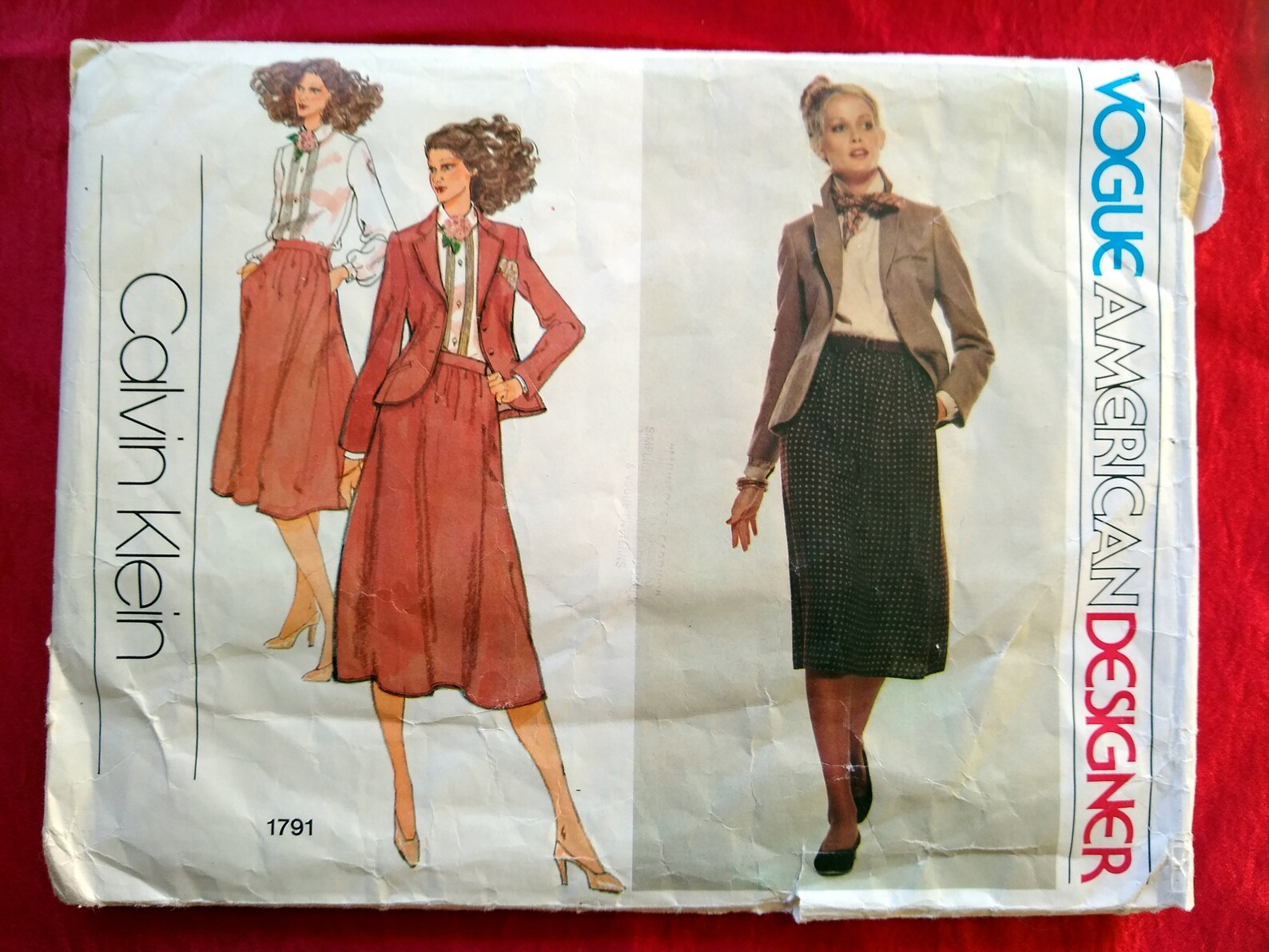 Vogue 1791 Calvin Klein Jacket, Skirt, Blouse Pattern Size 10 32.5 B ...