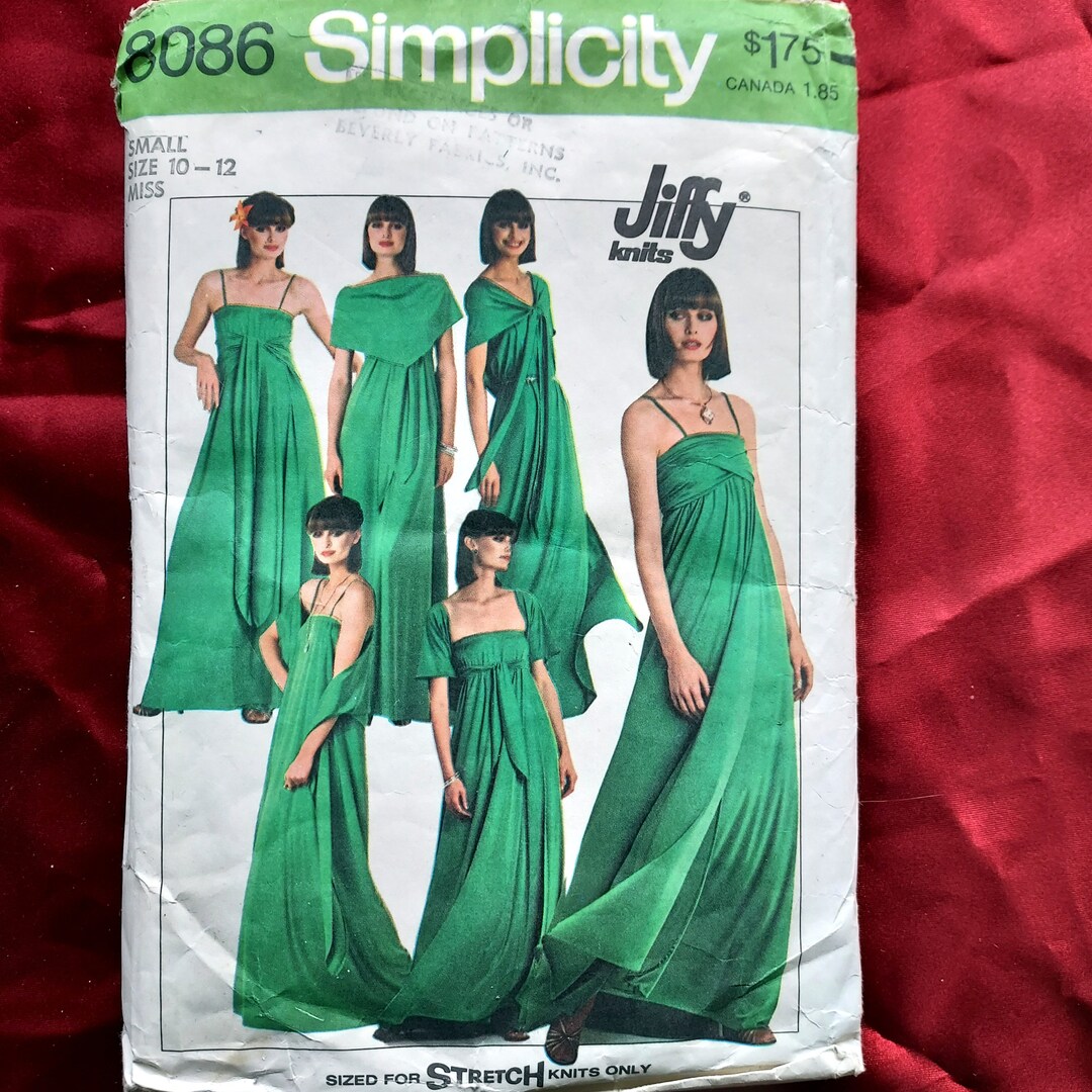 Simplicity 8086 1970s Infinity Dress Pattern Size Small 10-12 Bust 32.5 ...