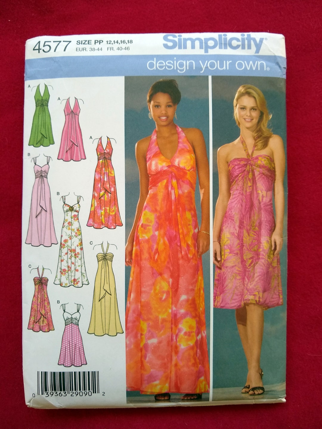 Simplicity 4577 Evening Dress Pattern in Two Lengths With Bodice ...