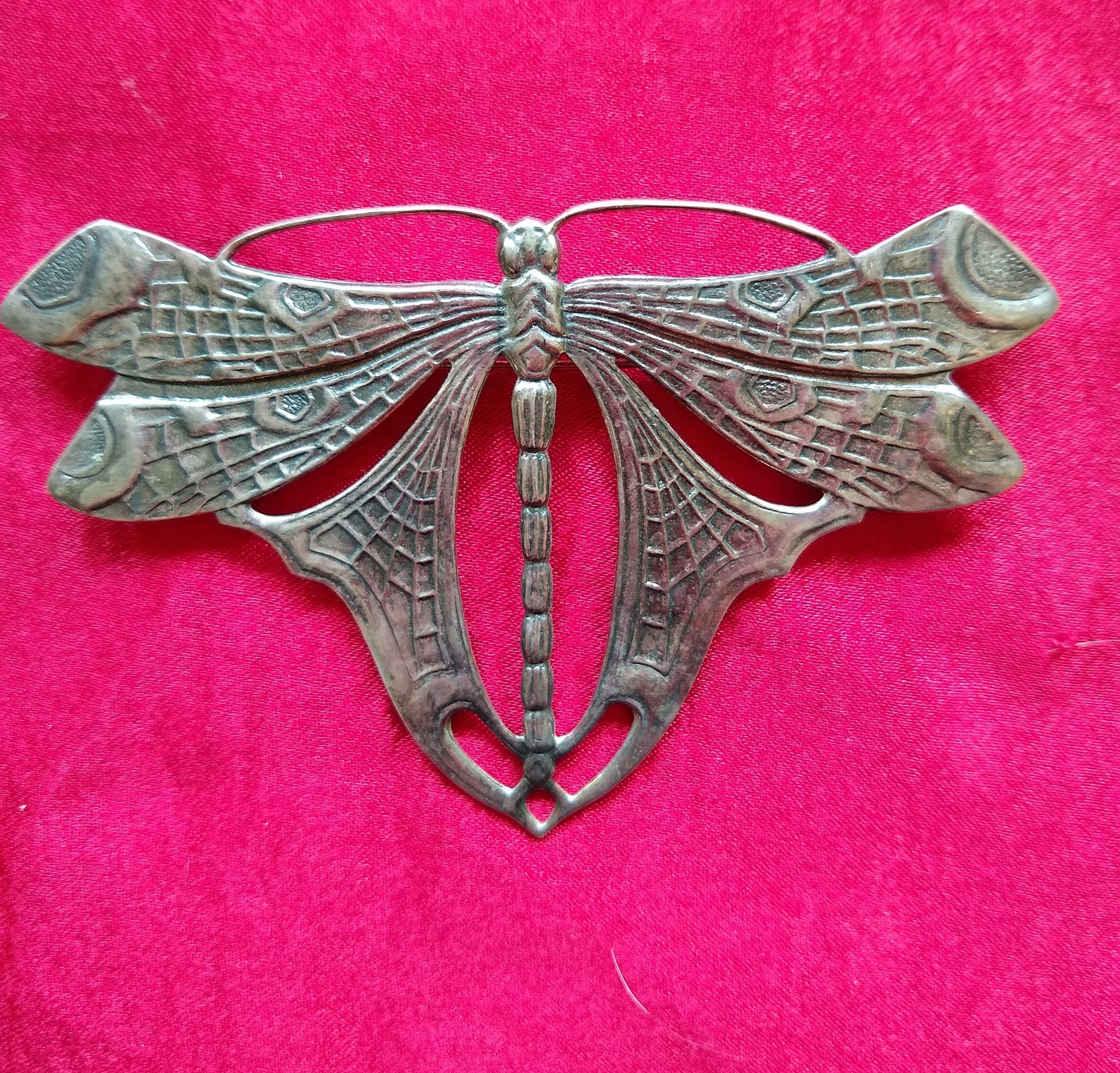 Large Sterling Silver Art Deco Dragonfly Brooch | Etsy