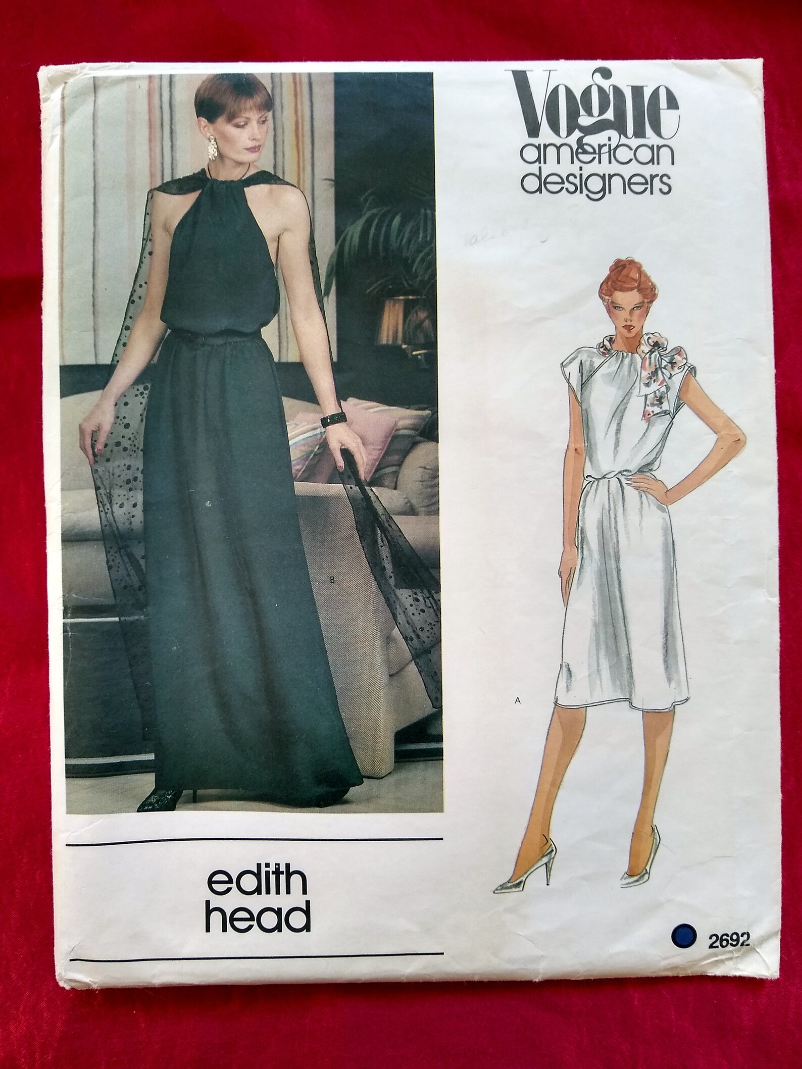 Vogue 2692 Edith Head Halter Dress Evening Gown Pattern Size - Etsy