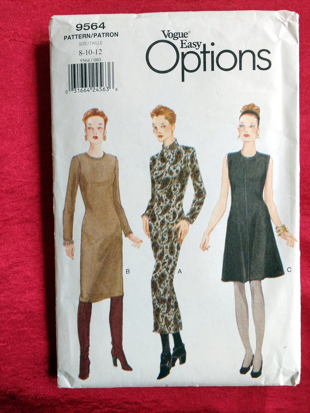 1990s Vogue Dress Pattern 9564 for Stretch Knits Size 12 Bust - Etsy