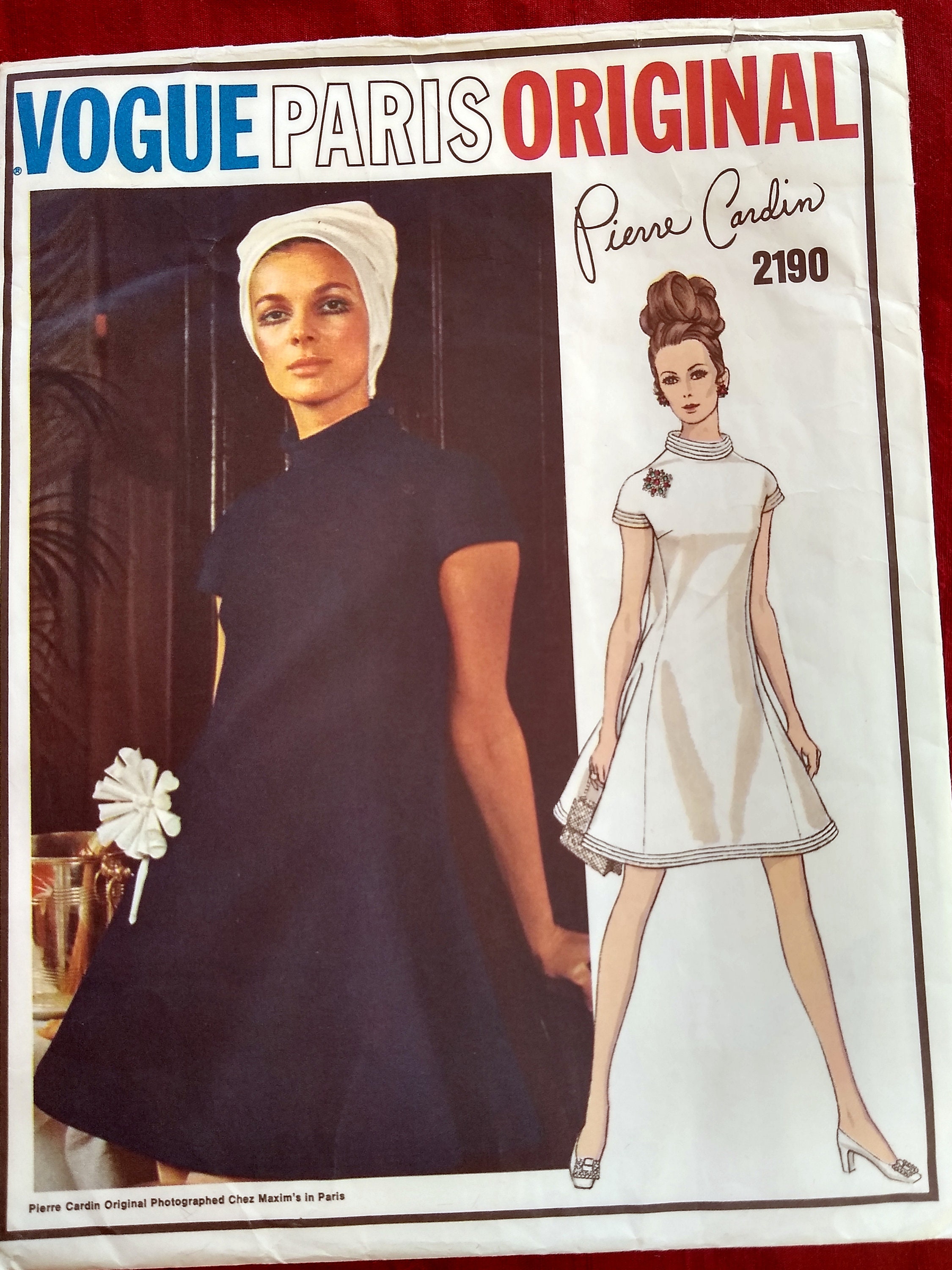 Vogue 2190 Pierre Cardin Mod 1960s Pattern Size 10 32.5 B CUT - Etsy
