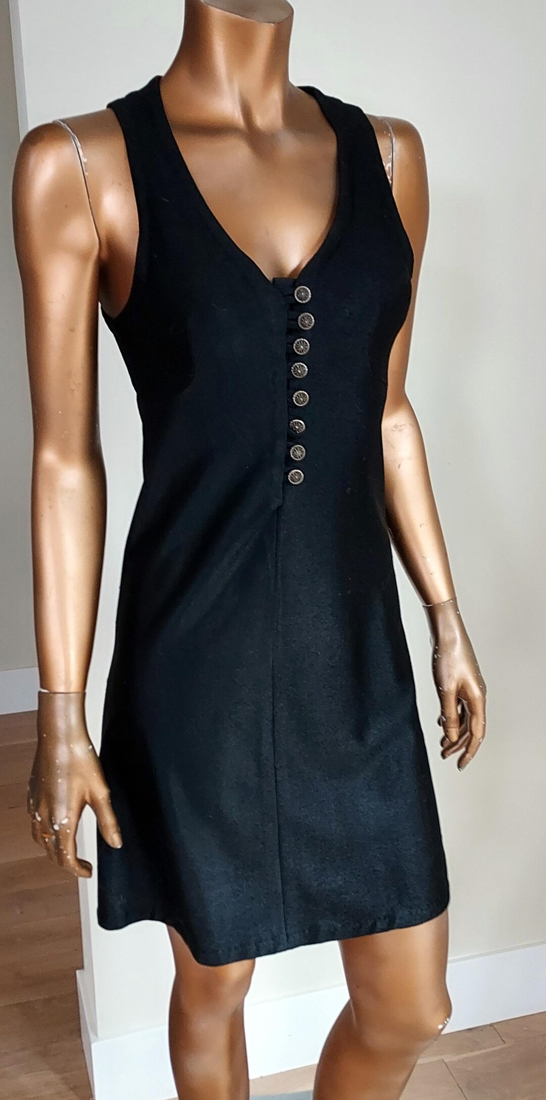 Skinny Twiggy Extra Little Black Dress From 1970s XXS - Etsy