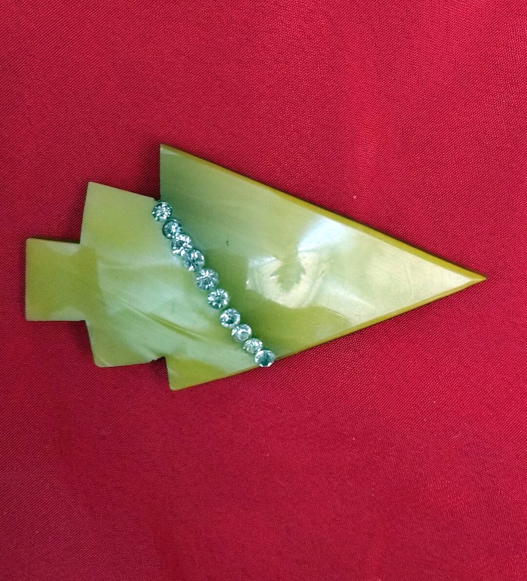 Art Deco Geometric Arrowhead Plastic Brooch With Rhinestones - Etsy