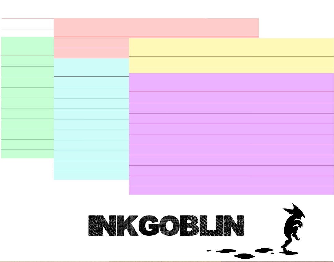 Colored Index Note Card Clipart Graphic - Etsy