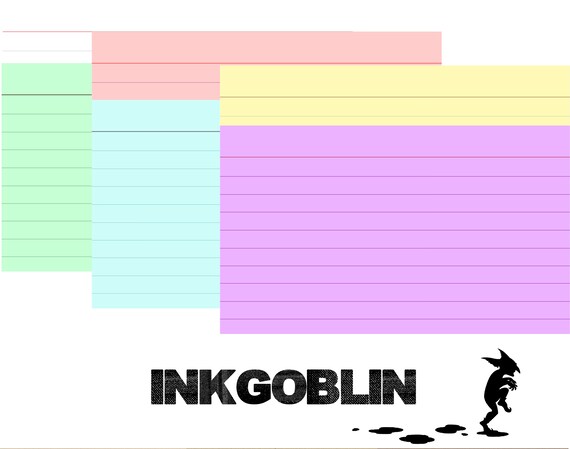 Colored Index Note Card Clipart Graphic - Etsy
