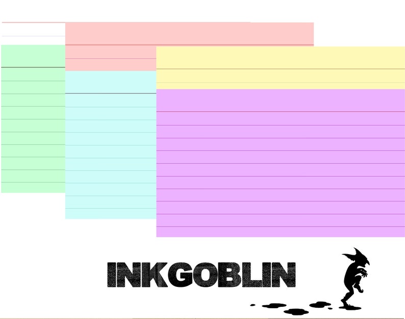 Colored Index Note Card Clipart Graphic - Etsy