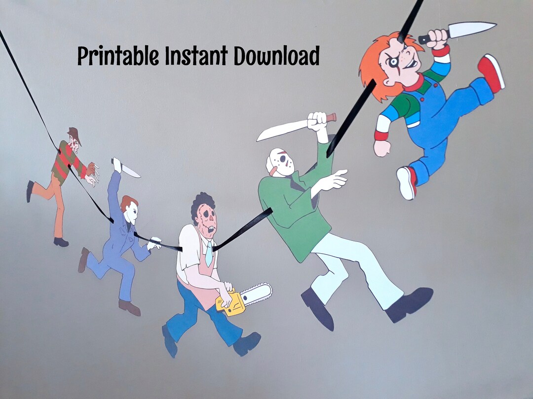 Printable Slasher Garland, Printable Party Decor, Instant Download ...