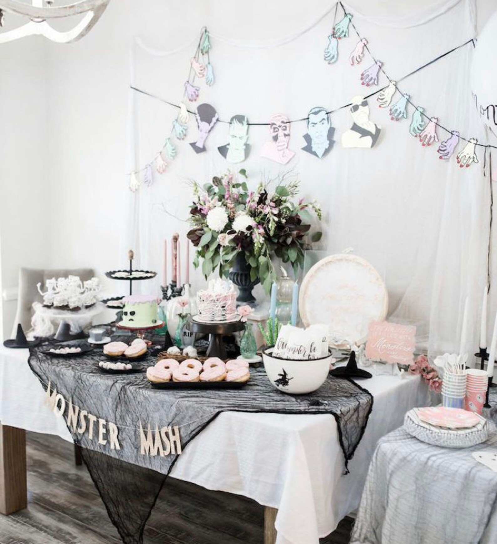 Print on Demand Monster Mash Garland, Printable Halloween Party Decor ...