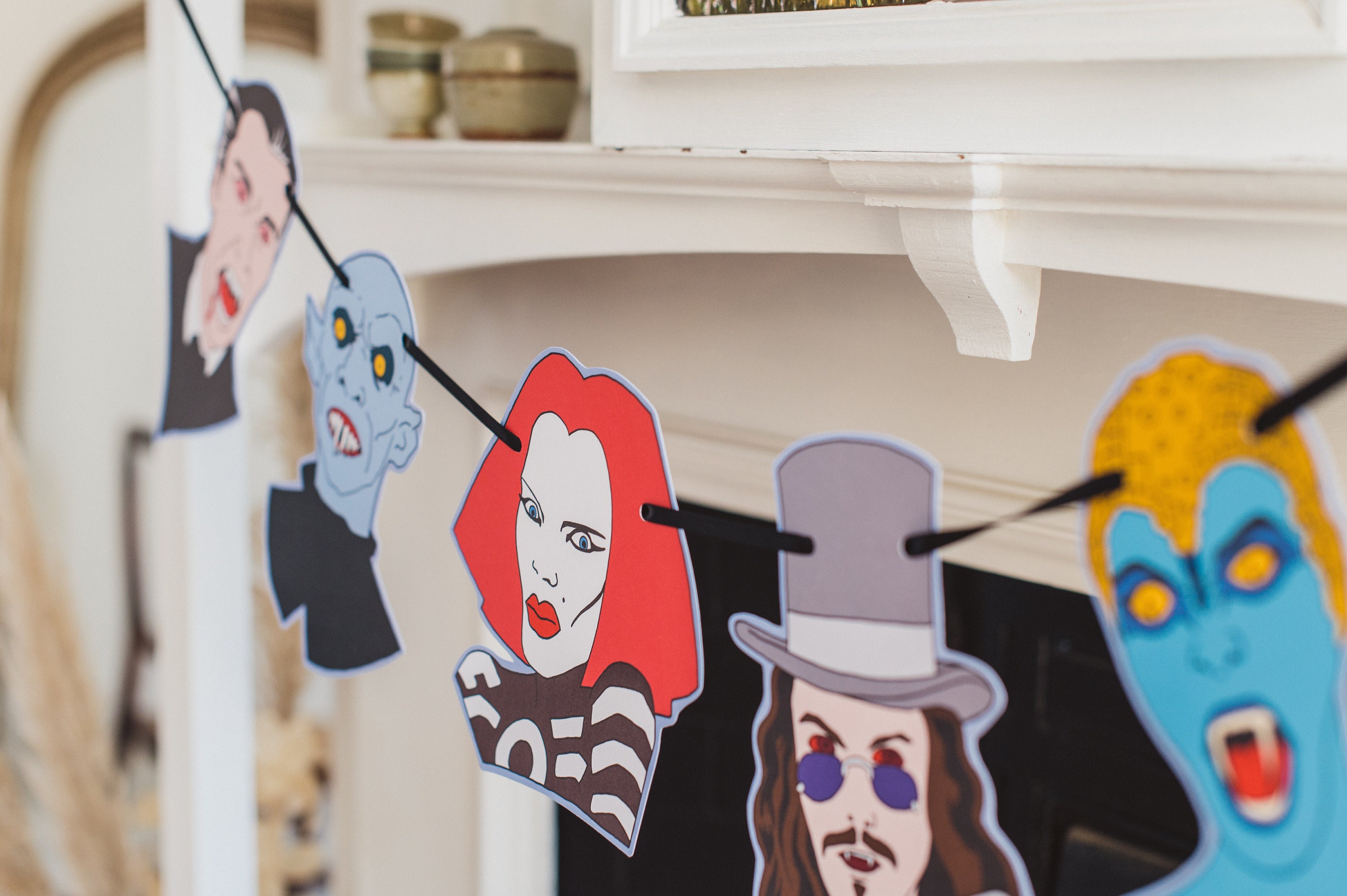 Vampires Garland Vintage Horror Decor Halloween Party | Etsy