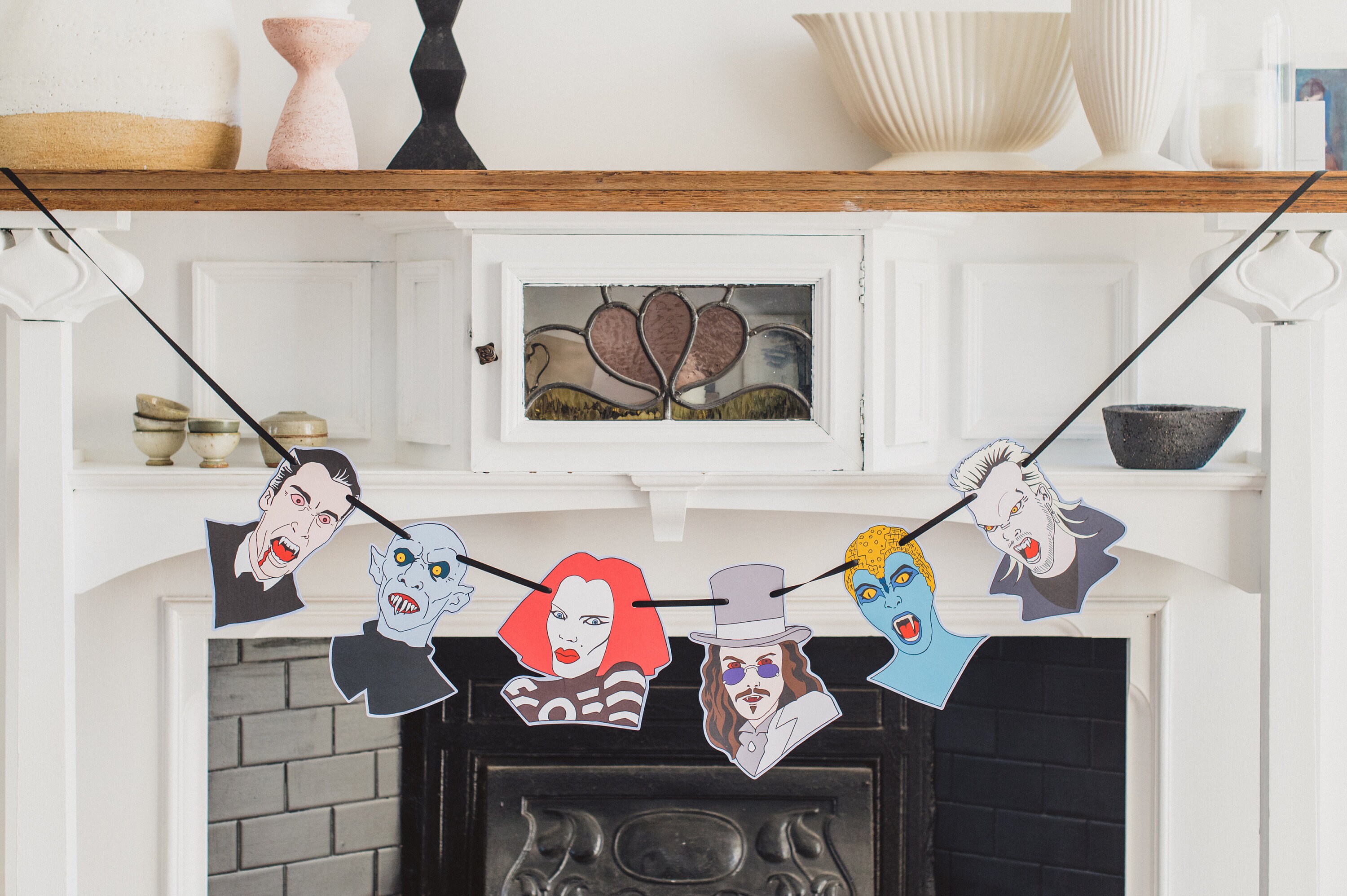 Vampires Garland Vintage Horror Decor Halloween Party | Etsy