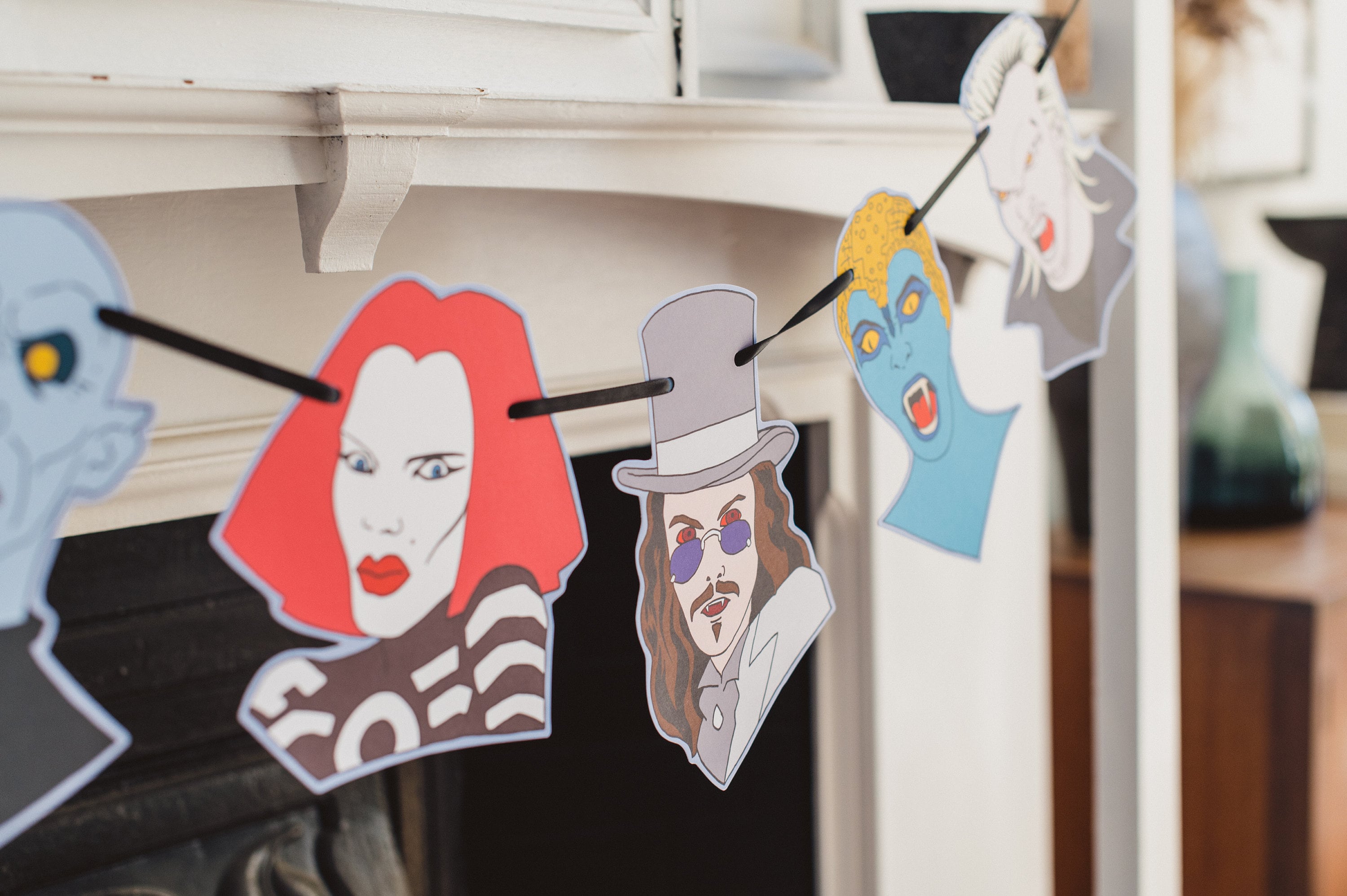 Vampires Garland Vintage Horror Decor Halloween Party | Etsy