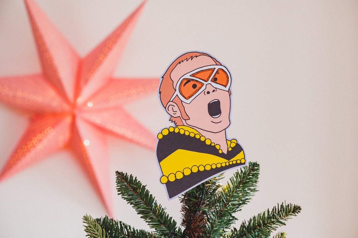 Hand Glittered Rocketman Tree Topper Gift for Music Fans | Etsy