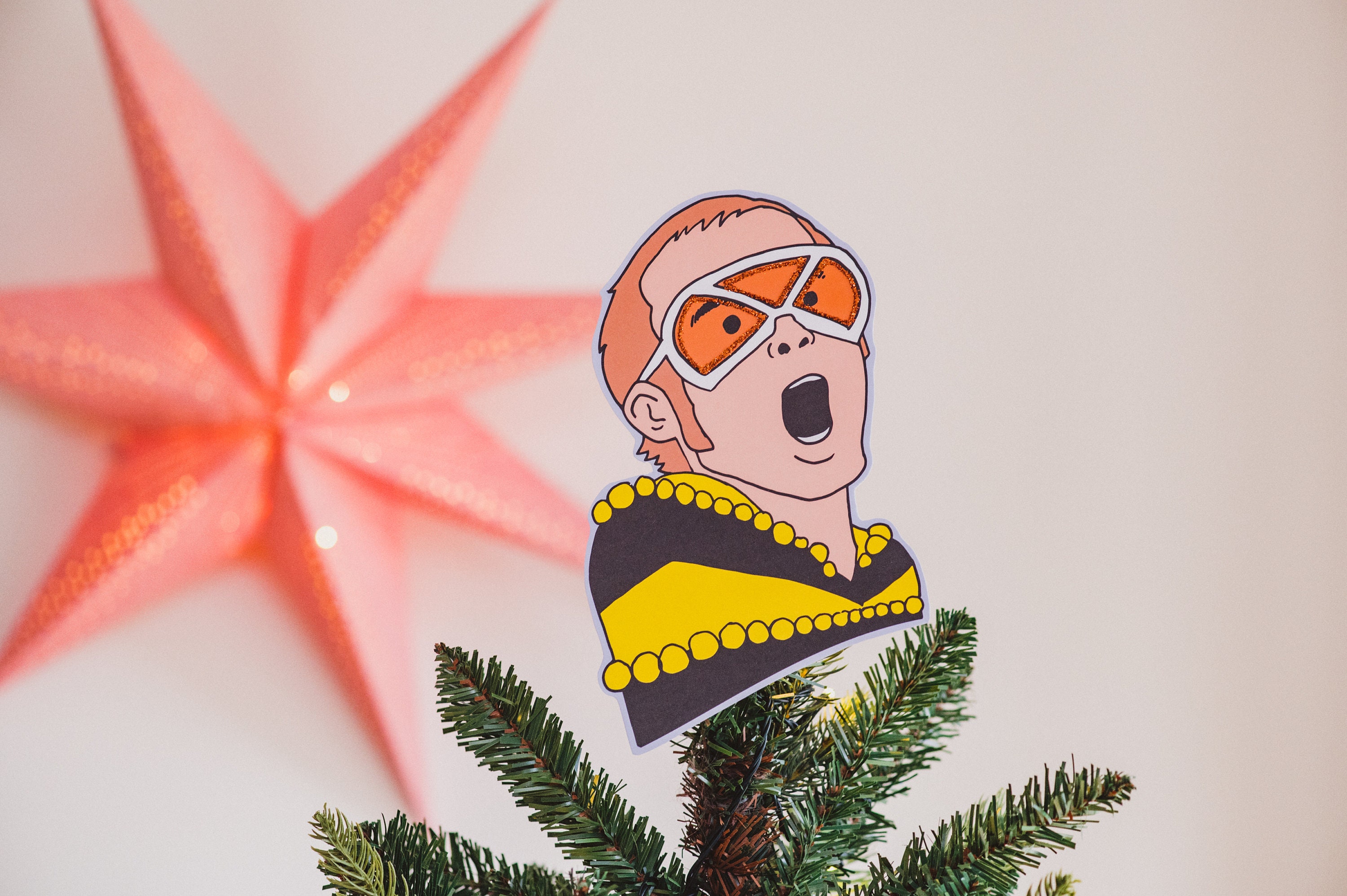 Hand Glittered Rocketman Tree Topper Gift for Music Fans | Etsy