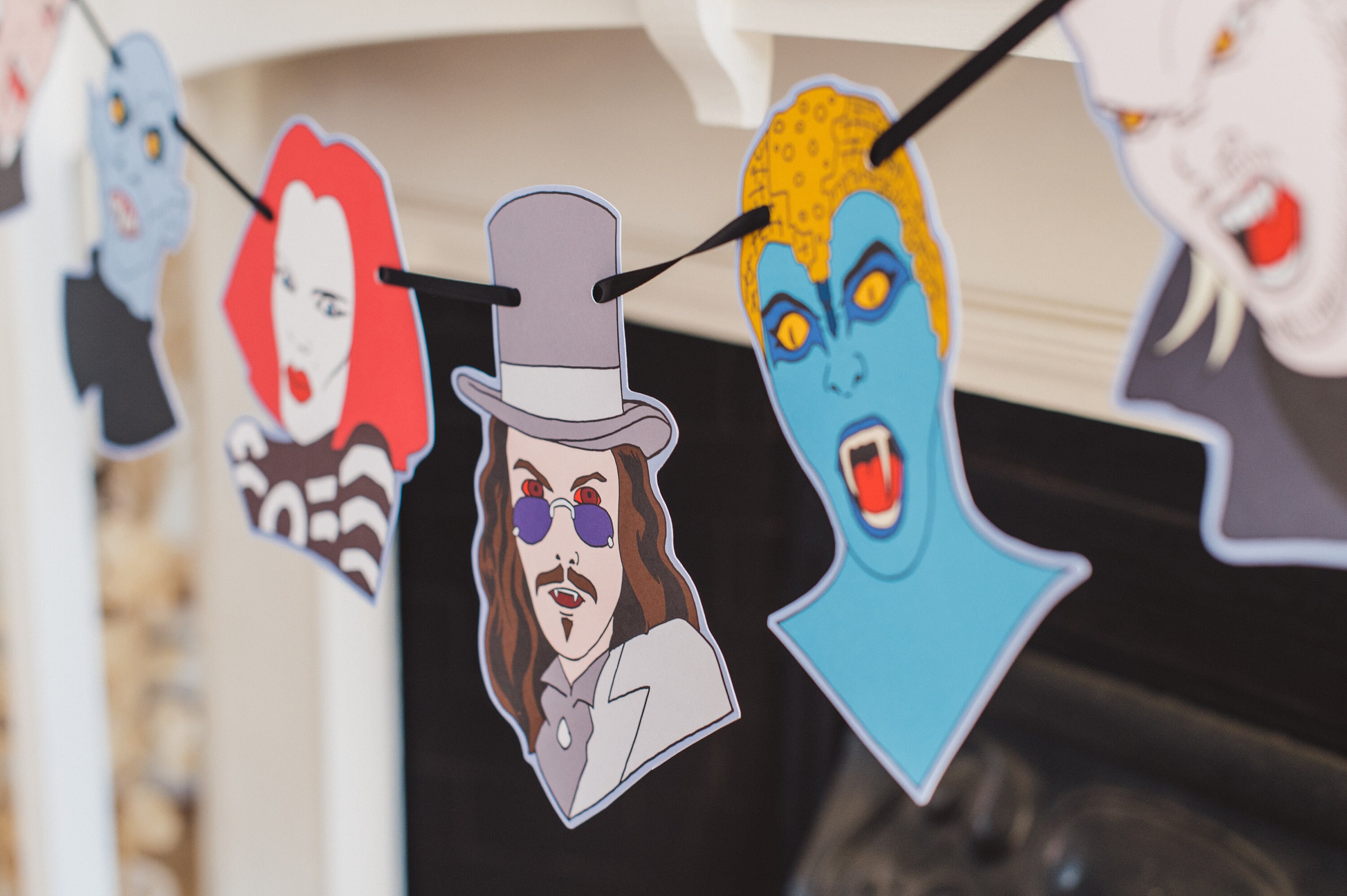 Vampires Garland Vintage Horror Decor Halloween Party | Etsy