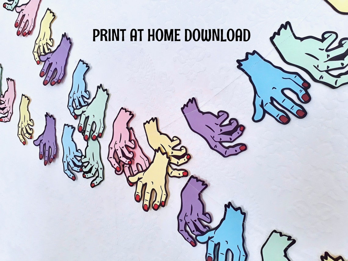 Print at Home Severed Hand Garland Digital Download - Etsy