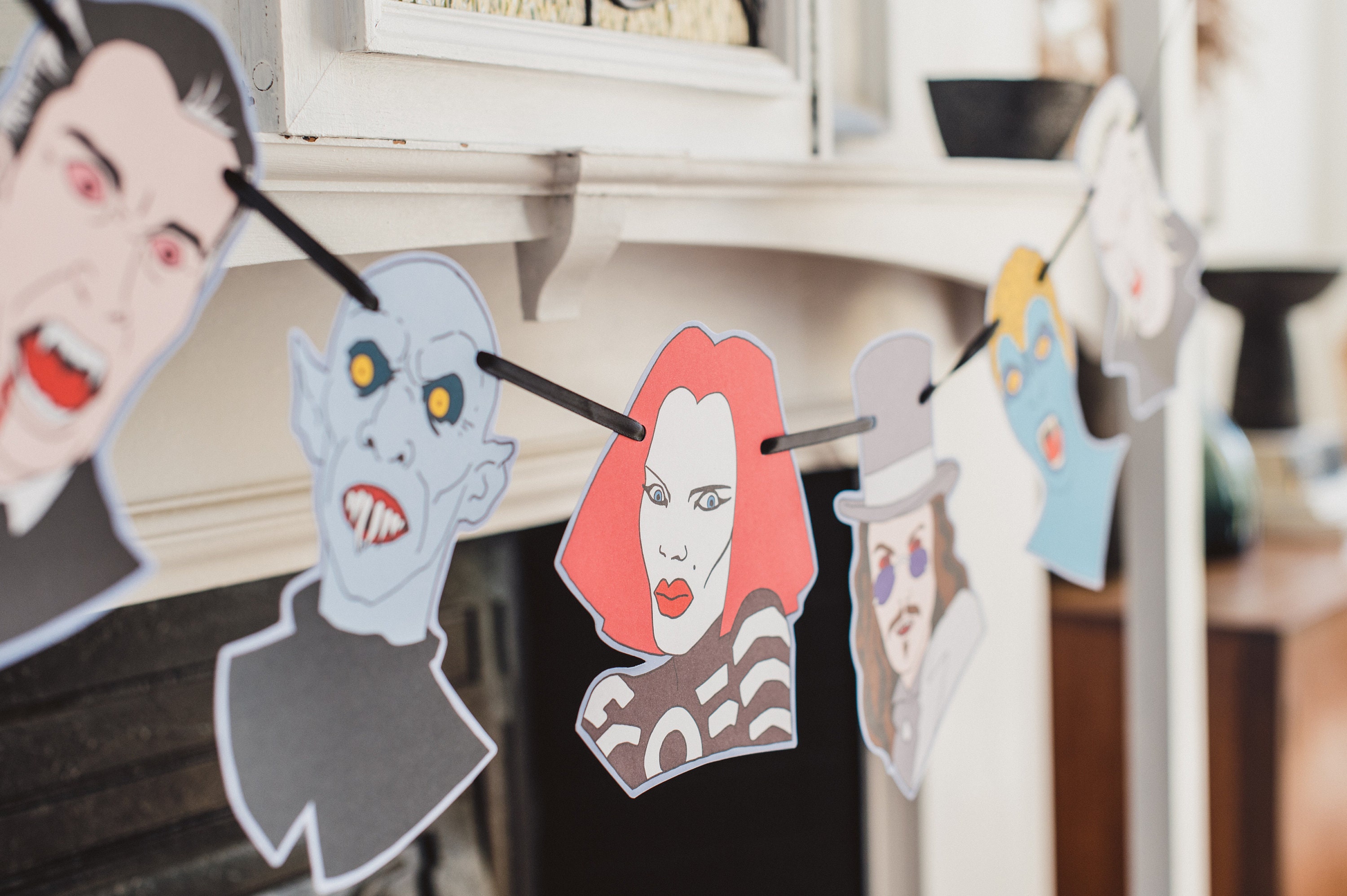 Vampires Garland Vintage Horror Decor Halloween Party | Etsy