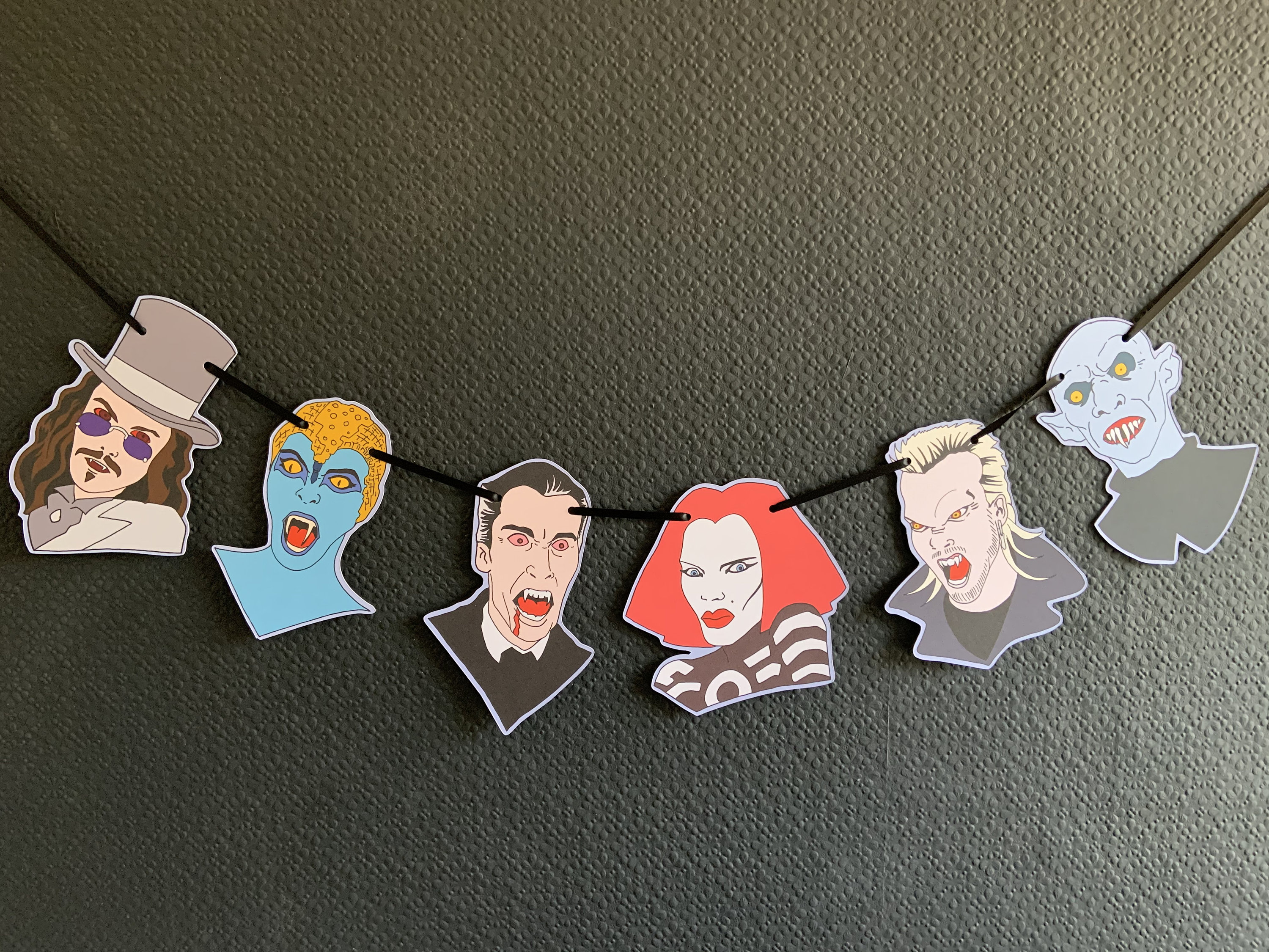Vampires Garland Vintage Horror Decor party garland cult | Etsy