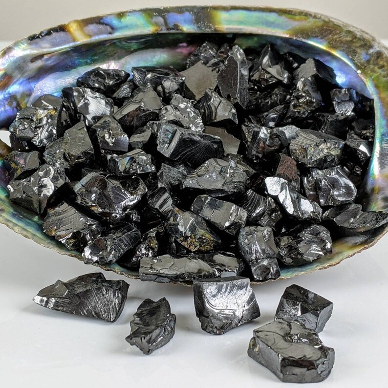 Shungite noble Crystals 4 Pcs Natural Rare | Etsy
