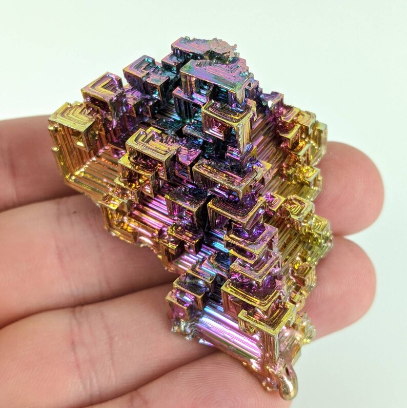 XL Pink & Gold Bismuth Crystal Display Mineral Specimen | Etsy