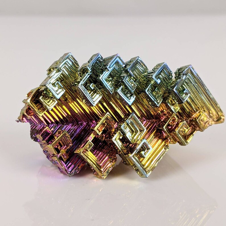 XL Pink & Gold Bismuth Crystal Display Mineral Specimen | Etsy