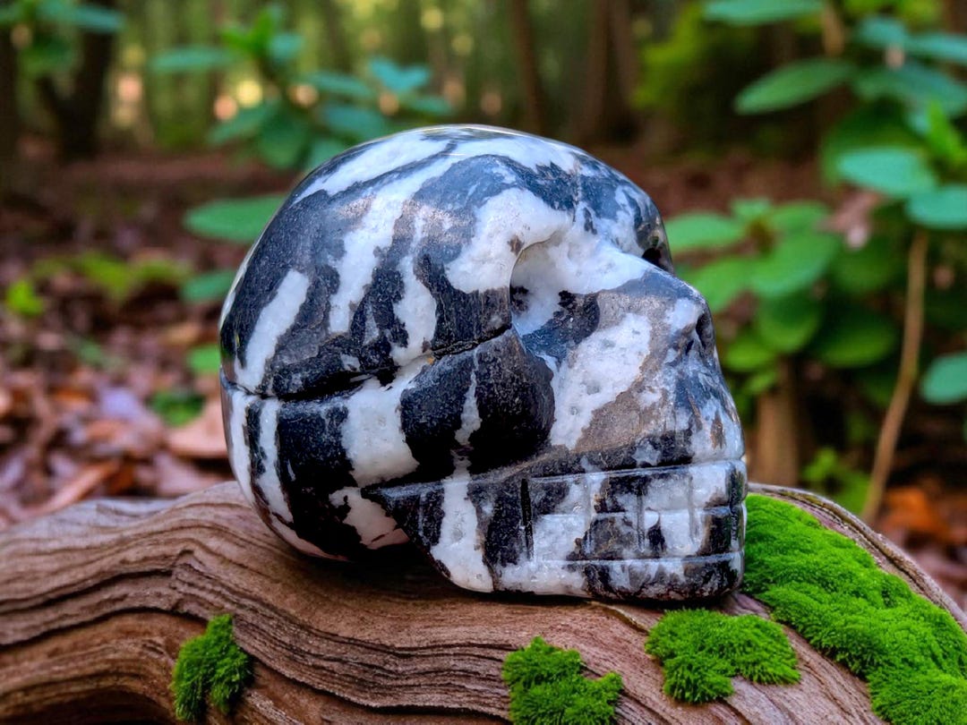 Tiger Calcite Crystal Skull: Hand-carved Mineral Specimen, USA - Etsy
