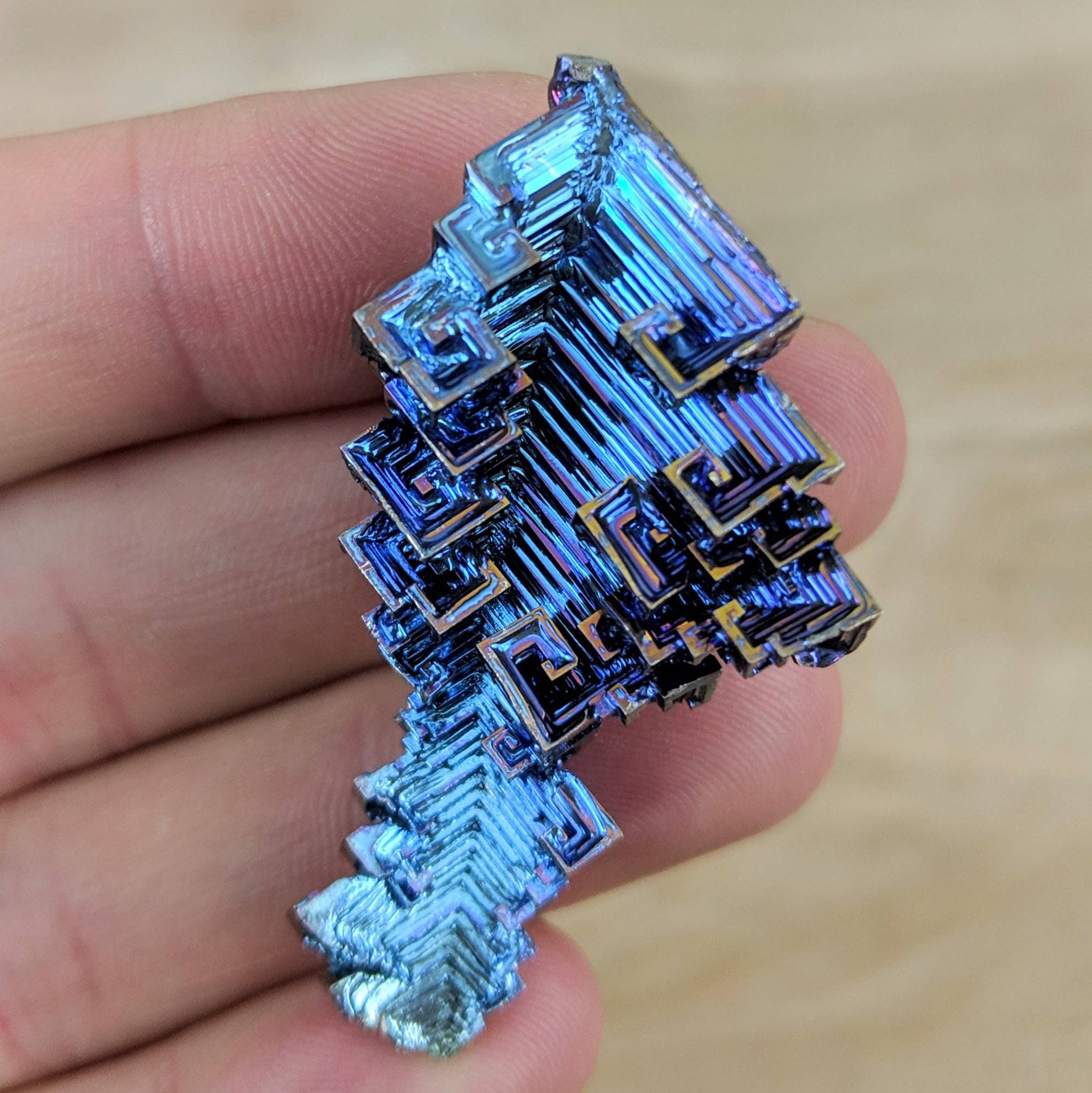 Blue Bismuth Crystal Minerals Rocks Display Specimen - Etsy