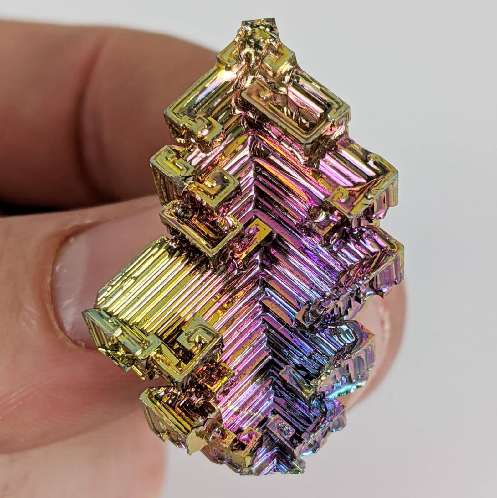 Pink & Gold Bismuth Jewelry Size Crystal Specimen Education - Etsy