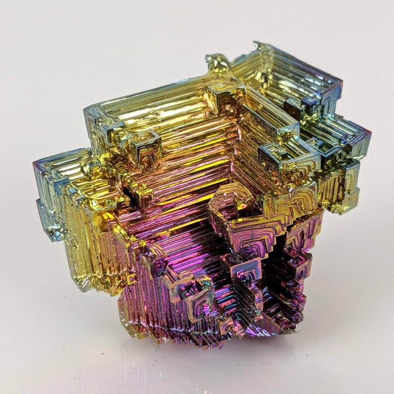 Bismuth Crystal Pink & Gold Large Display Specimen | Etsy