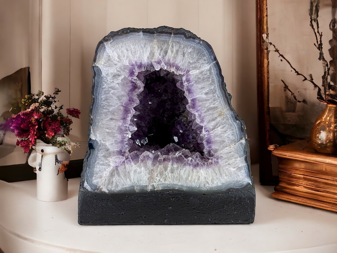 Amethyst Geode 10" Tall Cave Crystal Decor Cathedral Specimen Purple ...